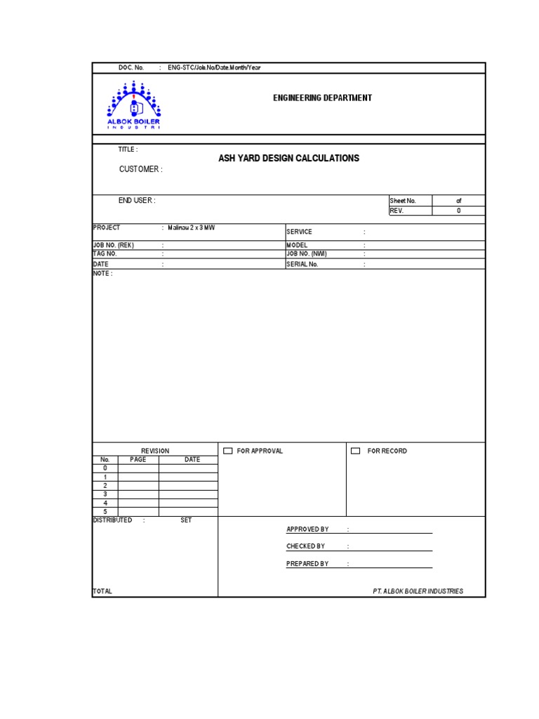 Ash Handling System Calculation | PDF