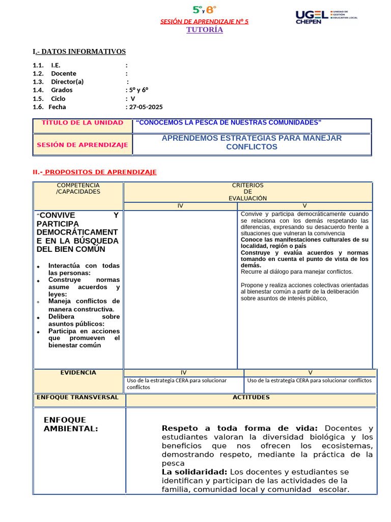 U03 - Sesión #5 Tutoría | PDF | Aprendizaje | Enseñando