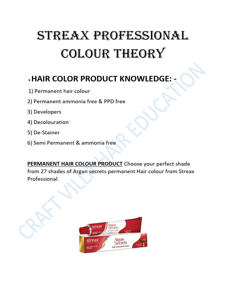 Streax Professional Hair Colour Chart | PDF | Brown | Color