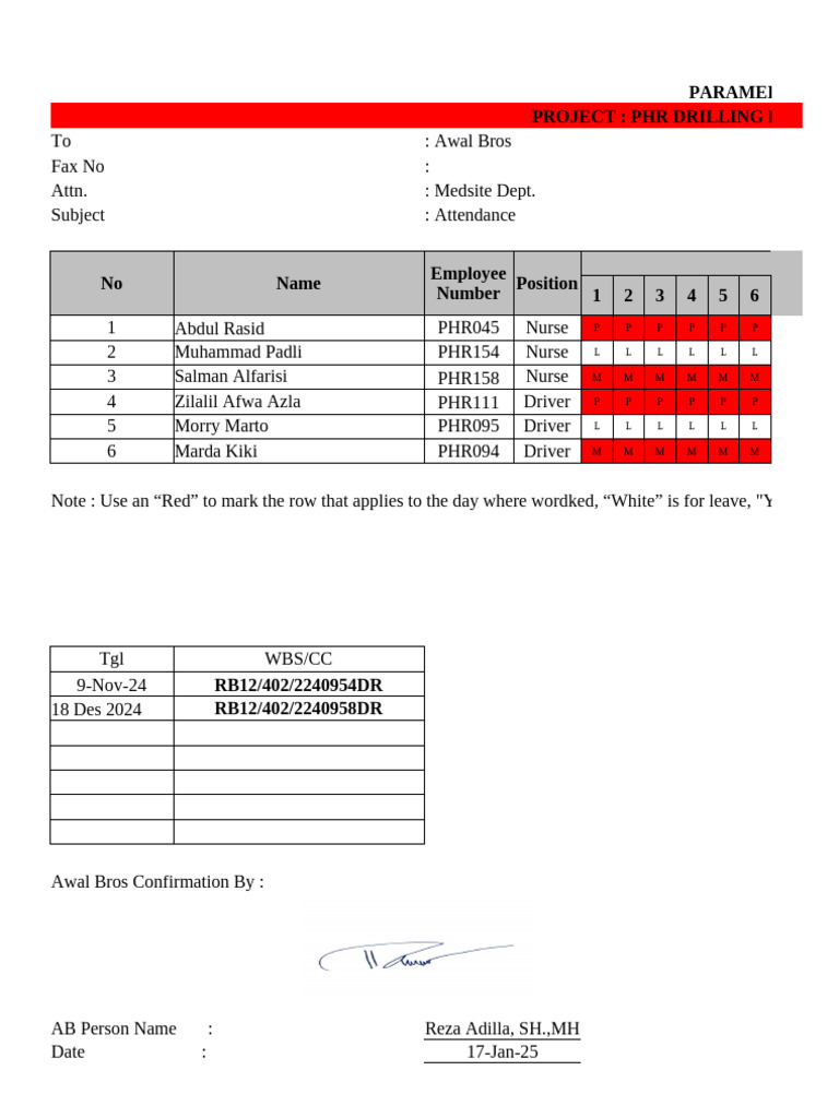 Timesheet Jan25 - Mei25 | PDF