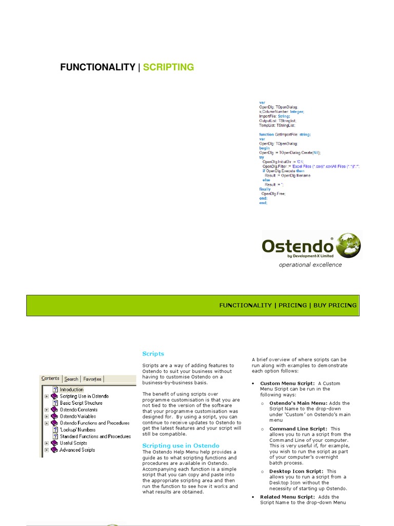 Ostendo Scripting | PDF | Scripting Language | Command Line Interface