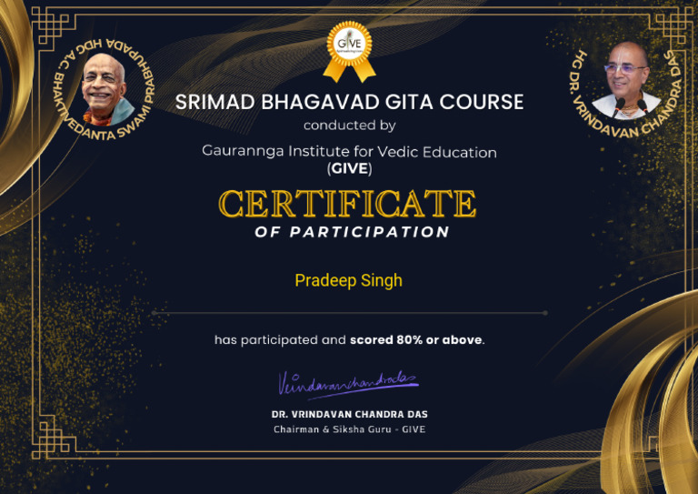 Bhagavad Gita Foundation Course - 13 Hrs - Hindi - Certificate | PDF
