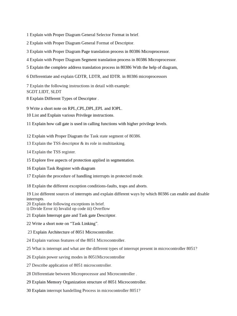 MP & MC End Sem Quetion Bank | PDF