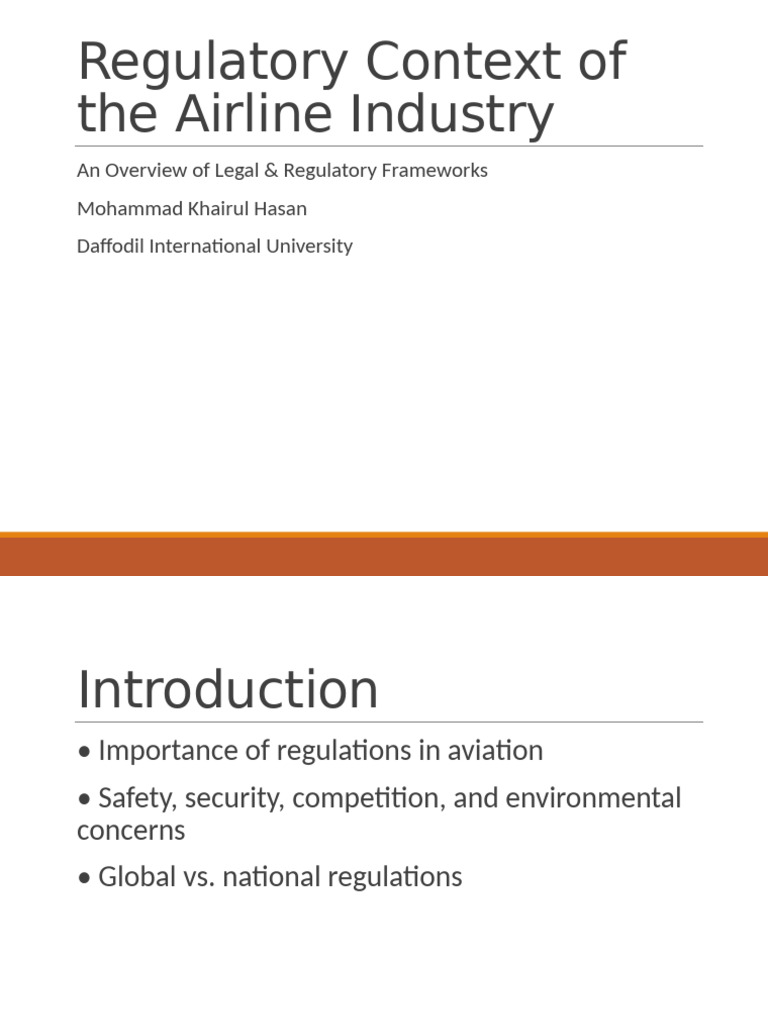 Regulatory Context of Airline Industry | PDF | Aviation | Airlines