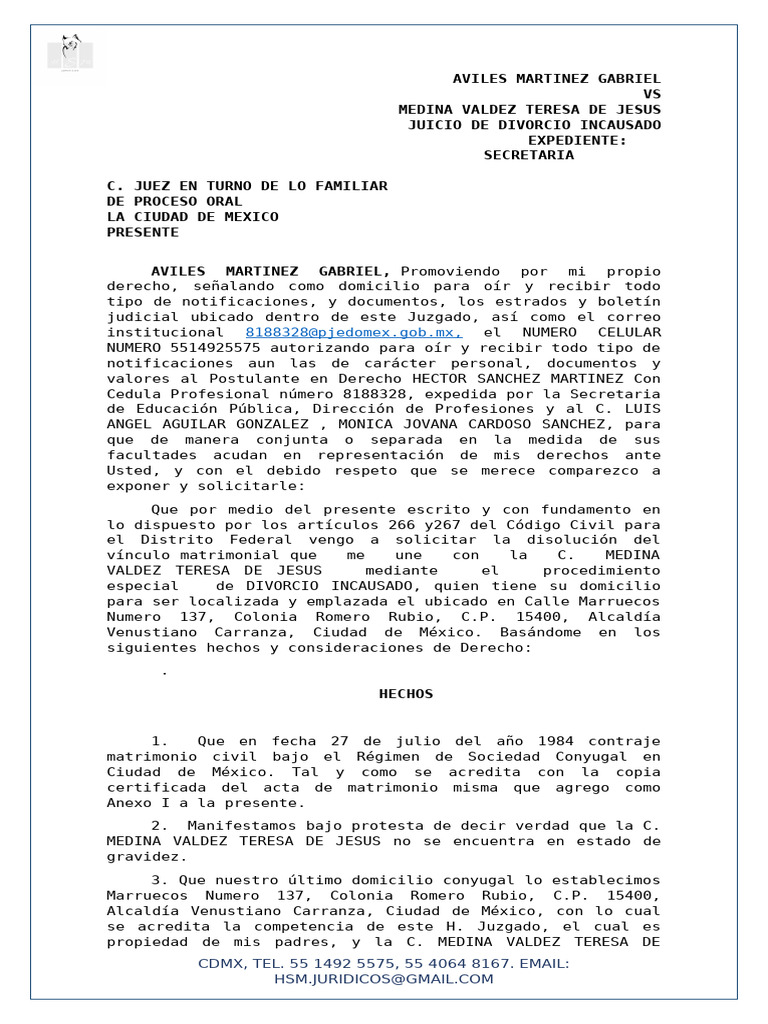 Divorcio Gabriel Aviles Martinez | PDF | Divorcio | Pensión alimenticia