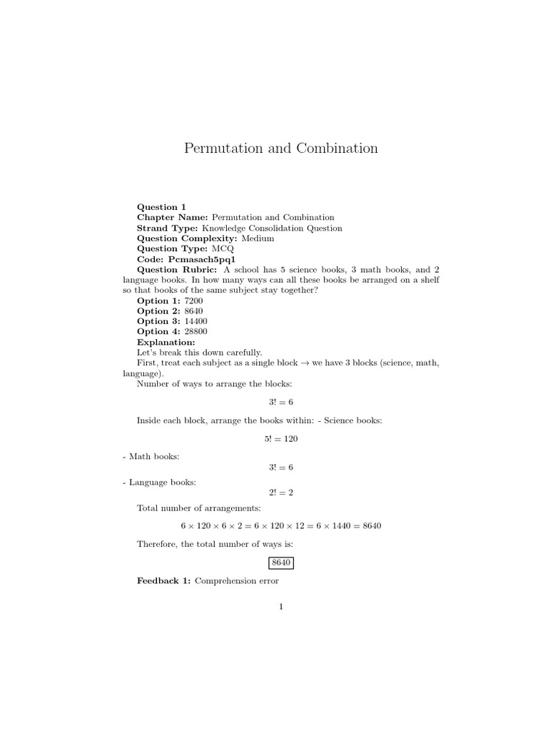 Chapter 5- Permutations and Combinations | PDF | Permutation | Vertex (Geometry)
