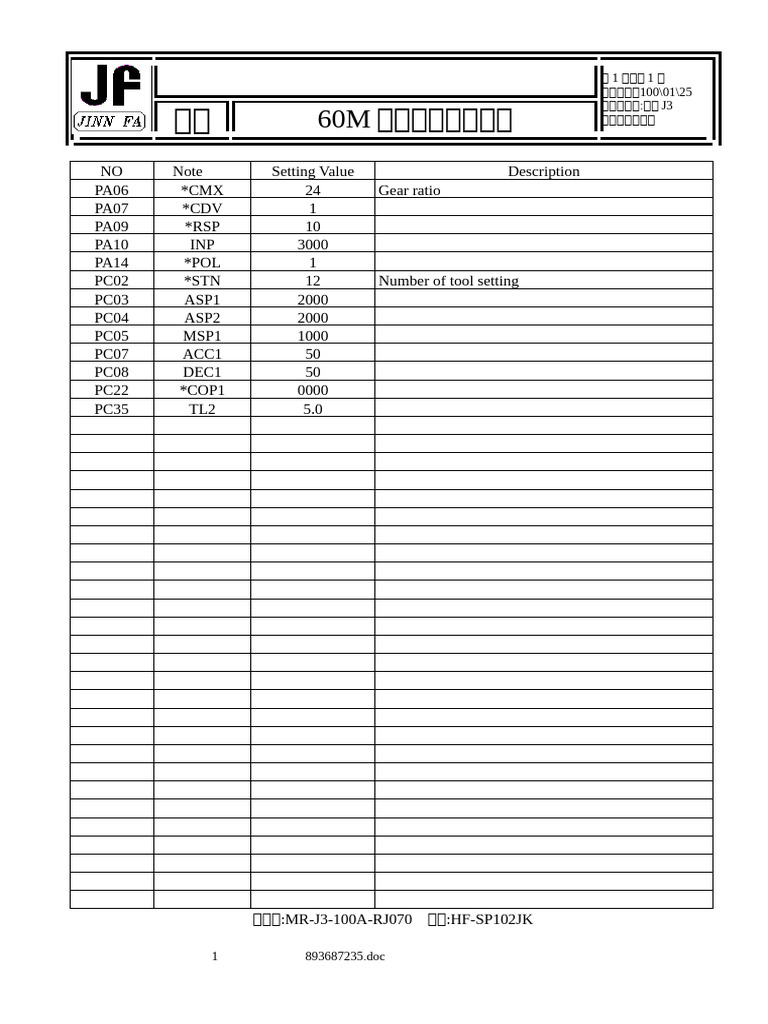 60M六鑫伺服J3 1版參數 (EN) | PDF