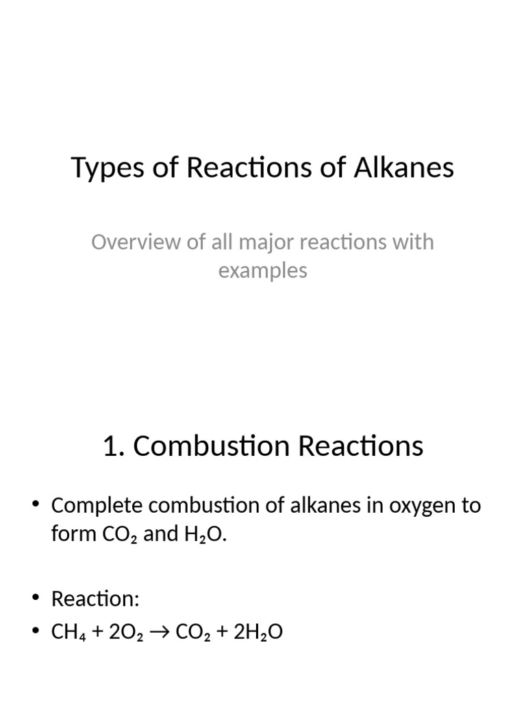 Reactions of Alkanes | PDF