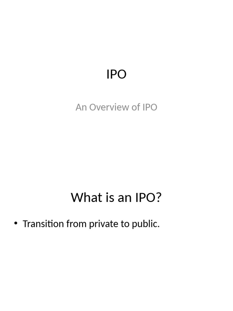 An Overview of IPO | PDF