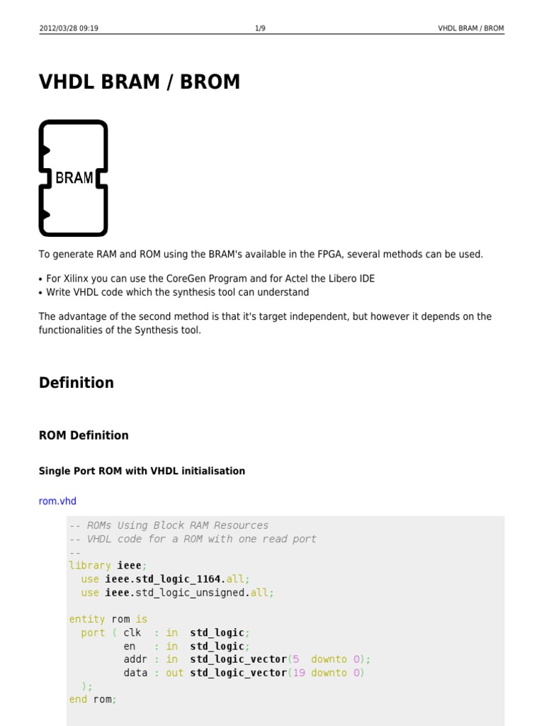 VHDL Bram Brom | PDF | Vhdl | Byte