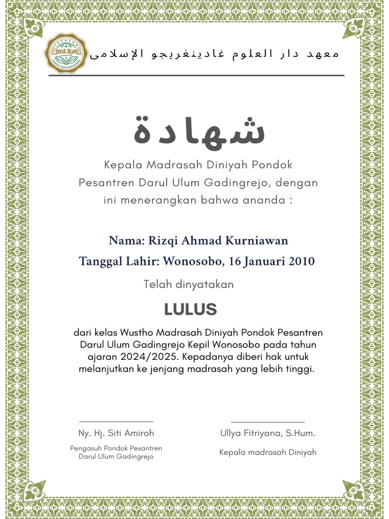 ijazah wawan | PDF