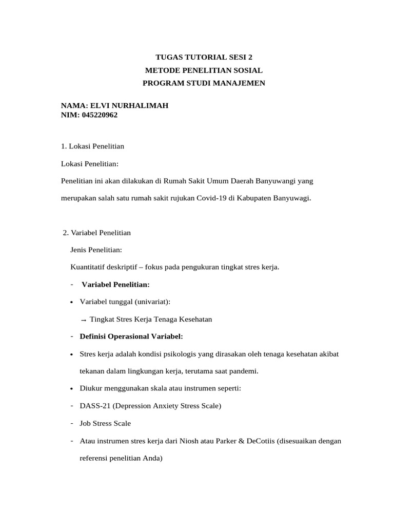 Tugas Tutorial Sesi 2 Metode Penelitian Sosial | PDF