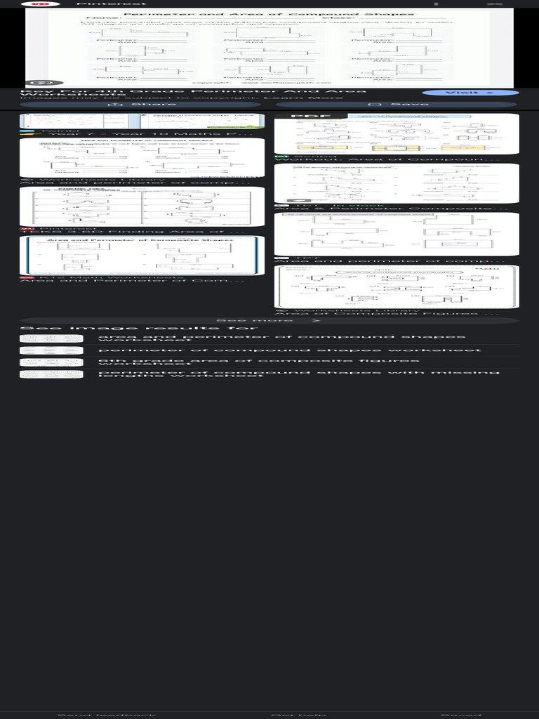 Math Sheet On Finding Perimeter and Area of Composite Figure - Google ...