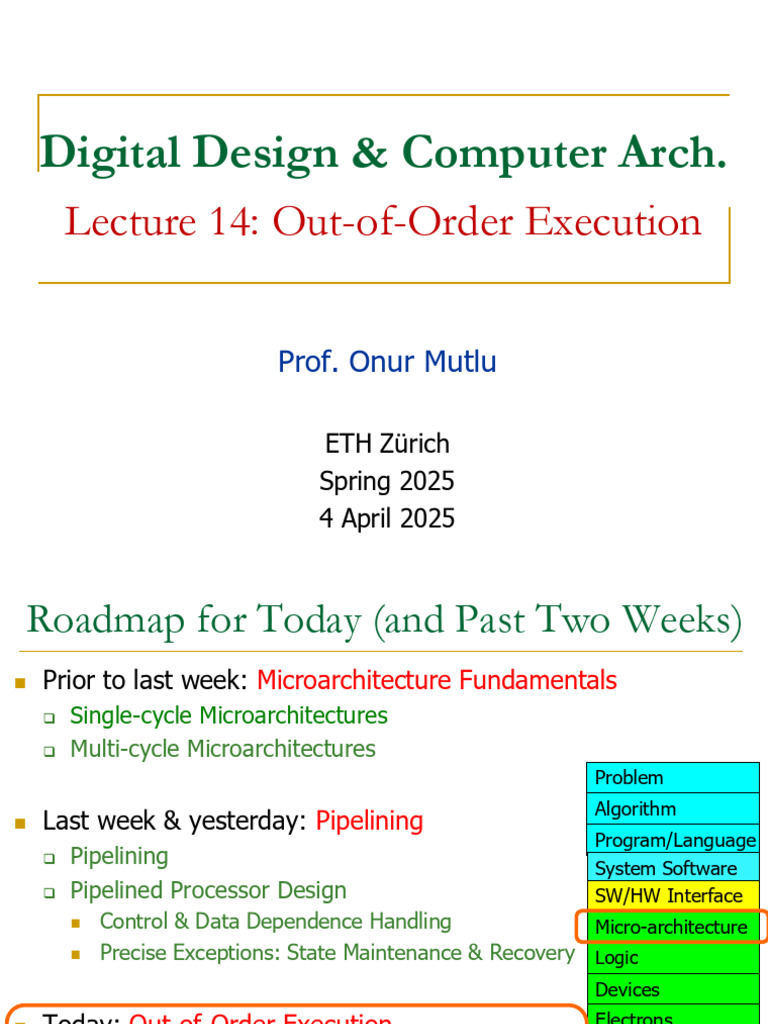 Onur Ddca 2025 Lecture14 Out of Order Execution Afterlecture | PDF | Central Processing Unit ...