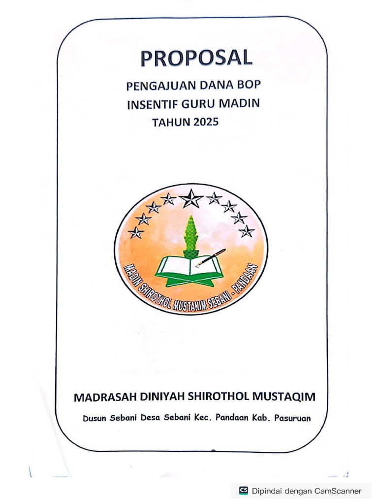 Proposal BOP Madin Shirothol Mustaqim 2025 | PDF