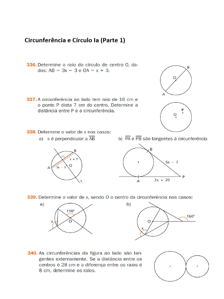 Circunferência e Círculo Ia (Parte 1) | PDF