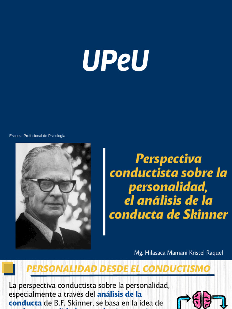 Perspectiva Conductista Sobre La Personalidad, El Análisis de La ...