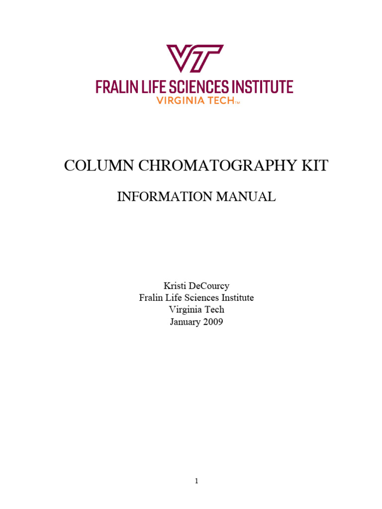 Column Chromatography Kit Manual | PDF | Chromatography | Protein ...