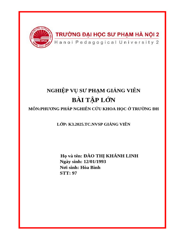 Phương Pháp NCKH C A Trư NG ĐH | PDF