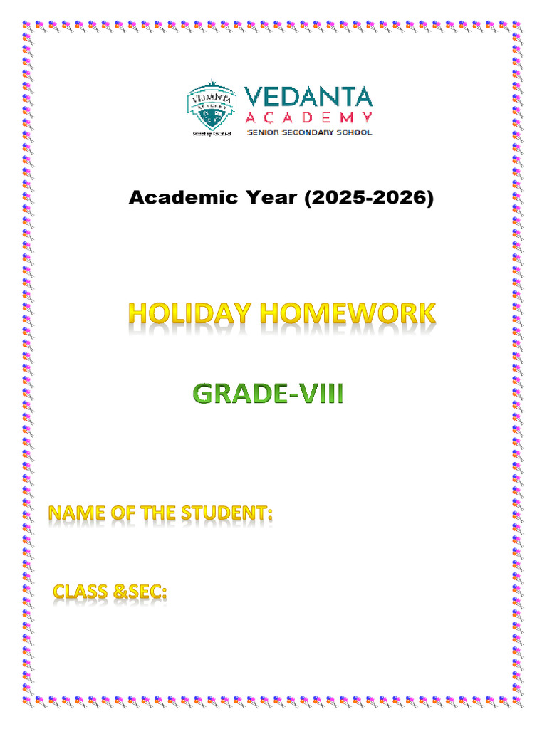 Holiday Homework Grade 8 (2025-26) | PDF | Agriculture