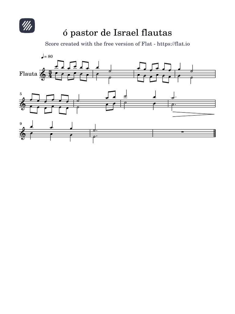 Ó Pastor de Israel Flautas 2 | PDF
