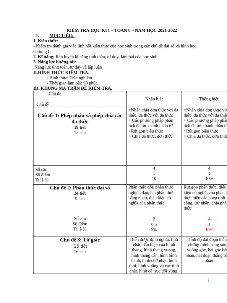 Toan 8 Hki 2122 | PDF