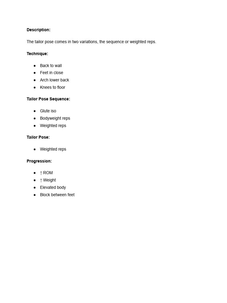 Tailor Pose | PDF