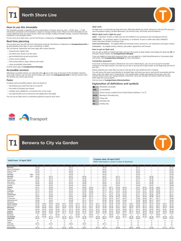 North Shore Line Timetable Guide | PDF | Passenger Rail Transport ...