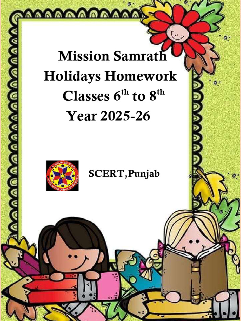 Mission Samrath Holiday Homework 2025-26 | PDF | Numbers | Elementary ...