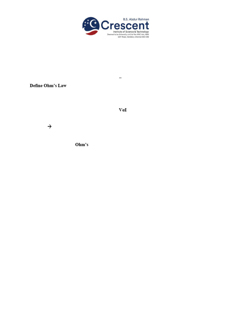 BEEE (Question Bank Module 1) | PDF | Electrical Network | Voltage