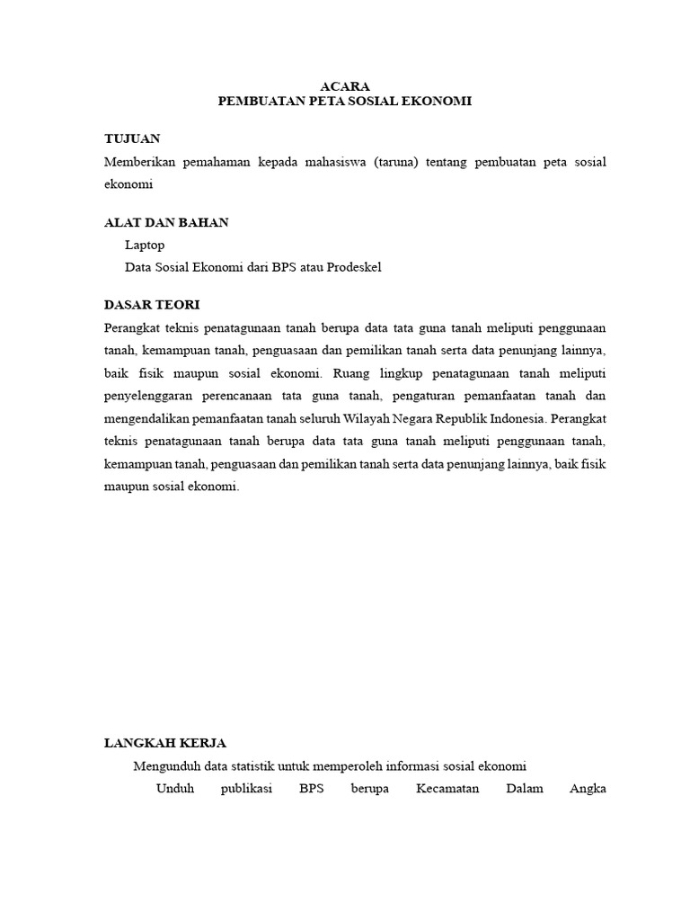 Acara 5 Pembuatan Peta Sosial Ekonomi | PDF