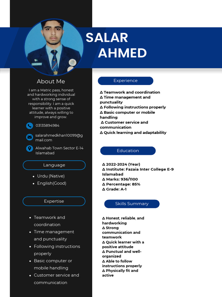 Black Modern Professional Resume | PDF