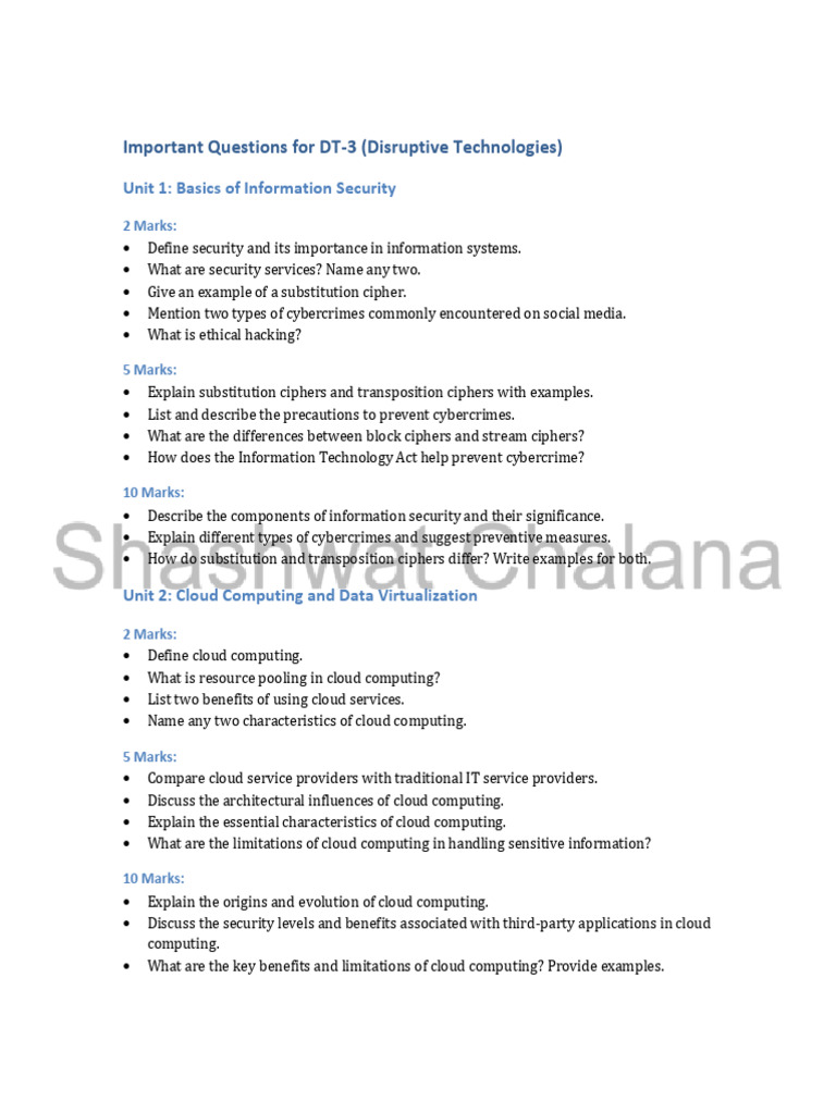 All Units Questions | PDF