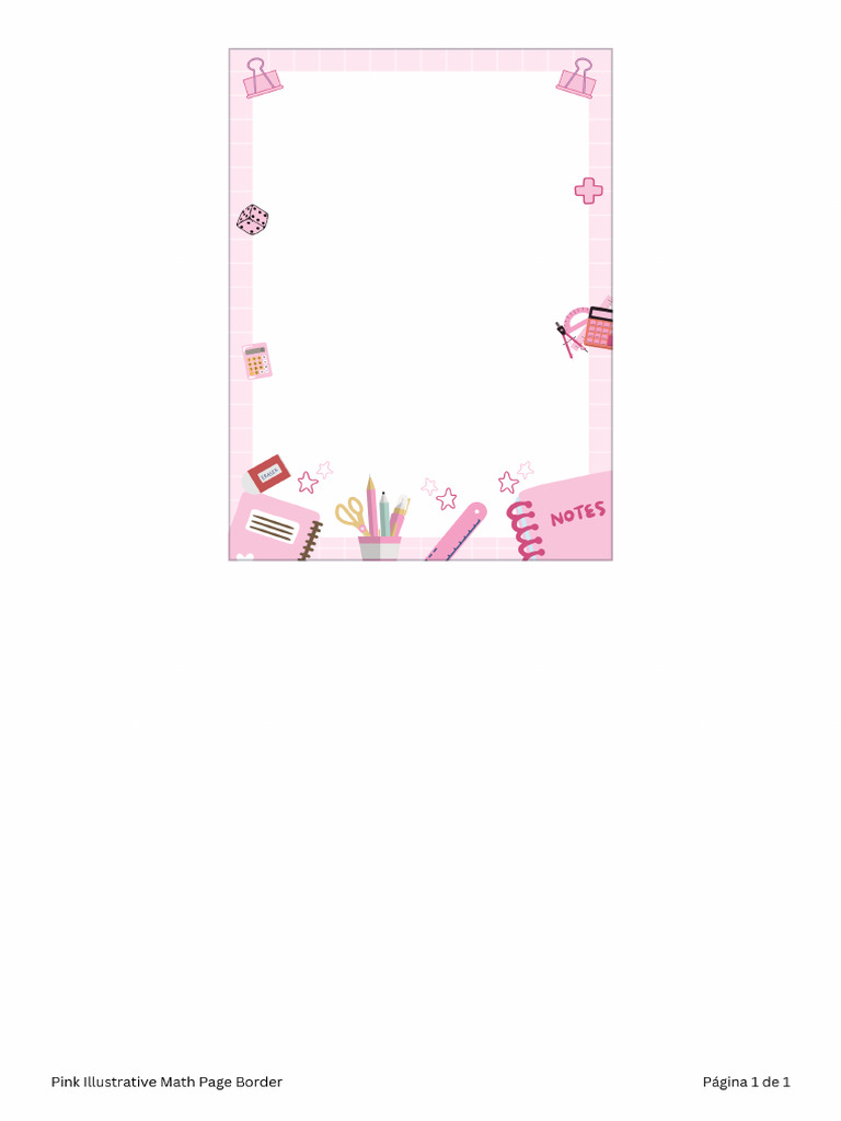 Pink Illustrative Math Page Border | PDF