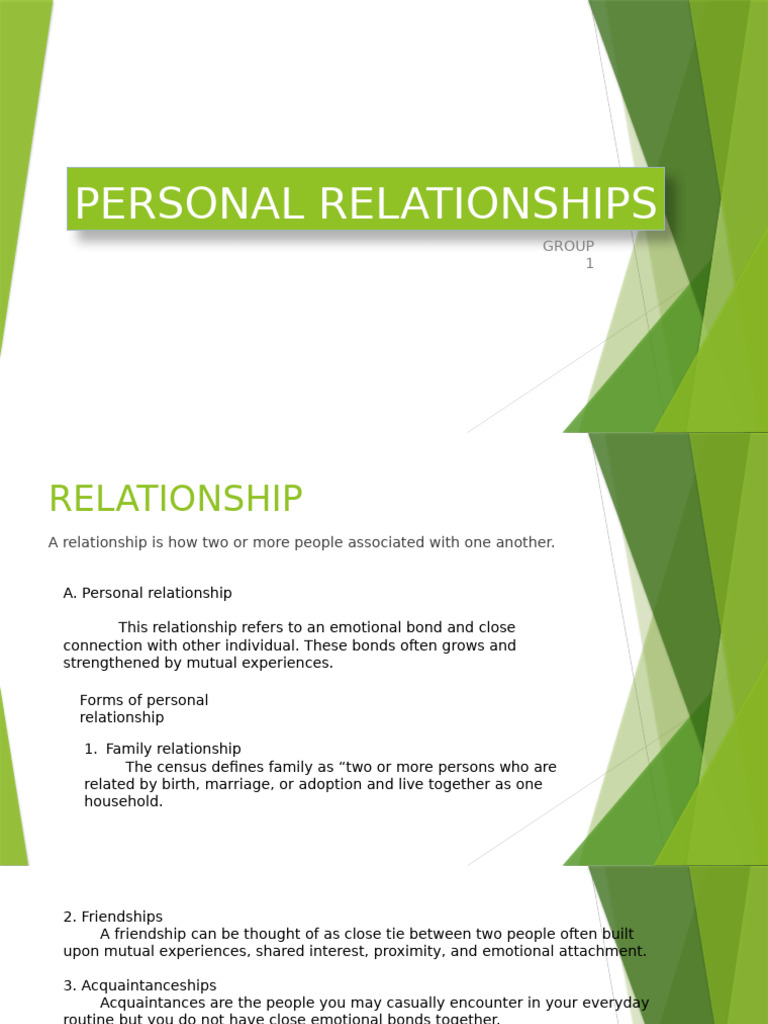 Personal Relationships | PDF | Intimate Relationships | Love