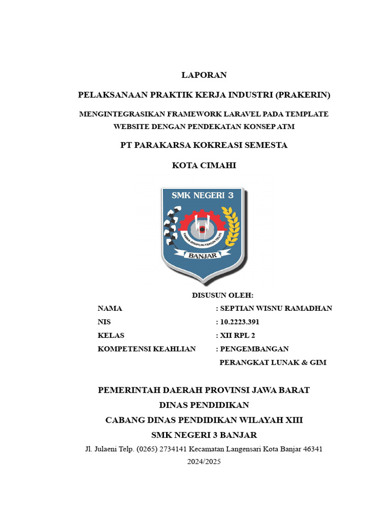 Laporan PKL Smkn3bnjr RPL 2024 | PDF