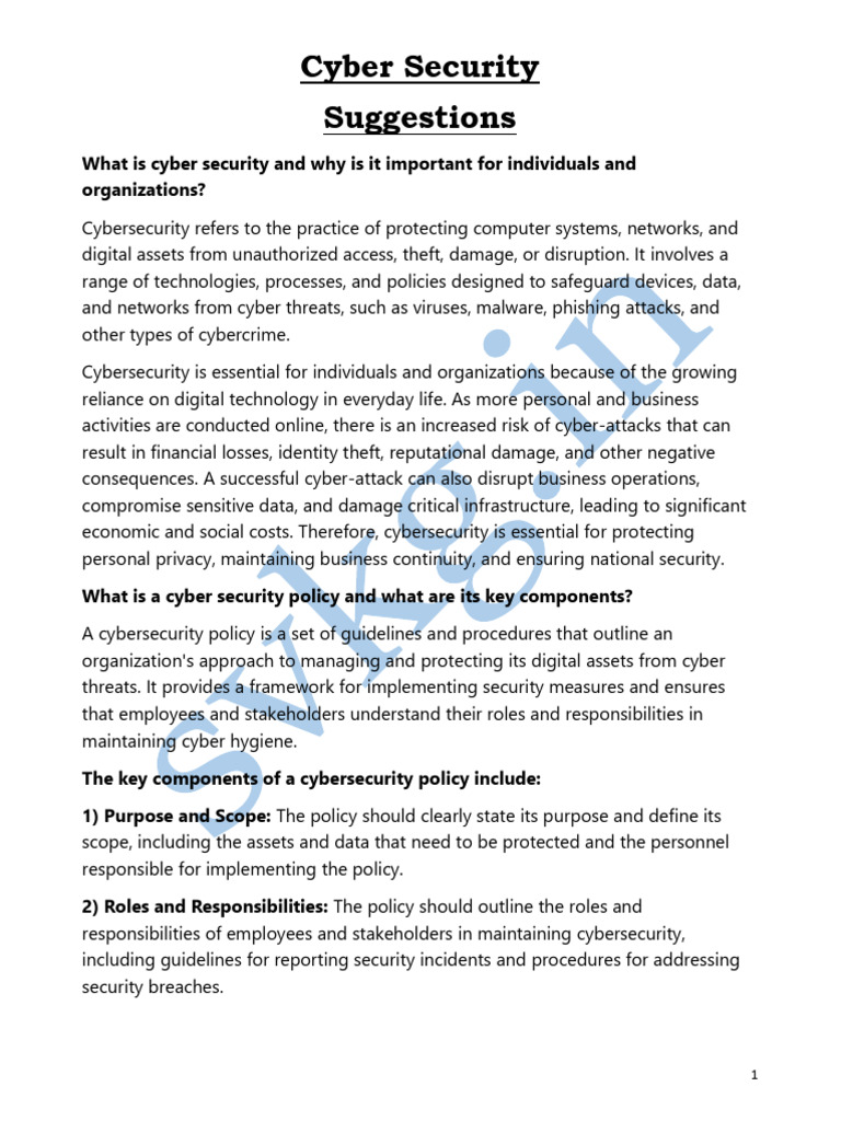 Cyber Security Suggestions - SVKG in | PDF | Security | Computer Security