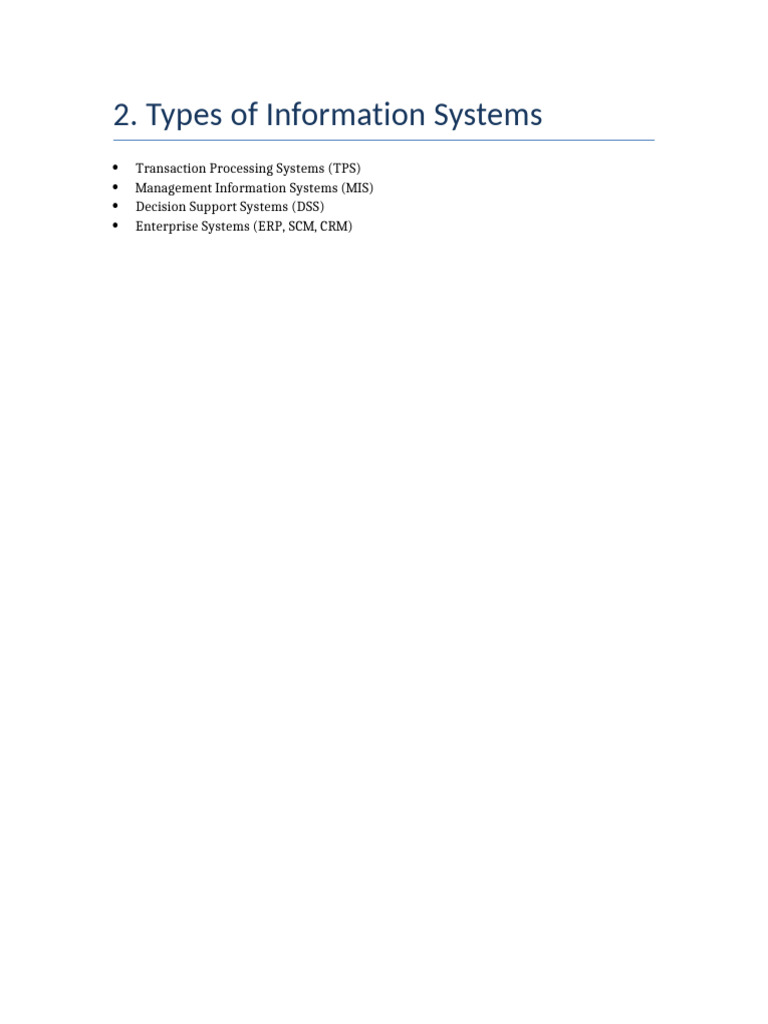 Types of Information Systems | PDF