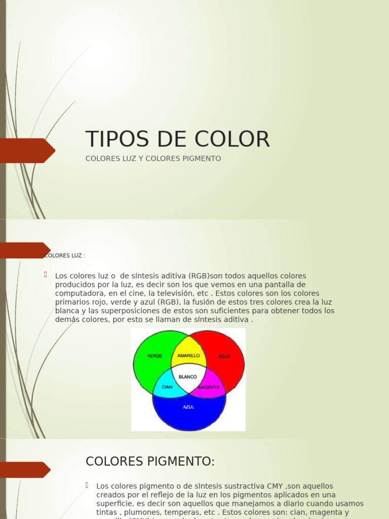 TIPOS DE COLOR: Clasificación de Los Colores | PDF