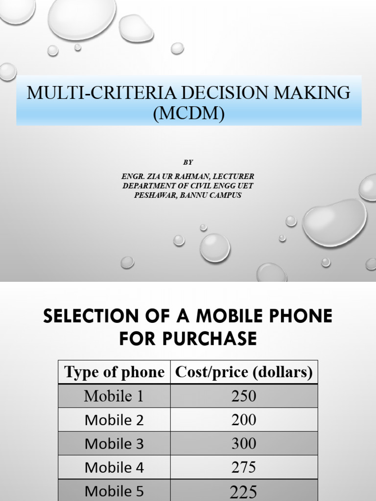 13 Multi Criteria Decision Making MCDM.pptx | PDF | Linear Algebra | Applied Mathematics