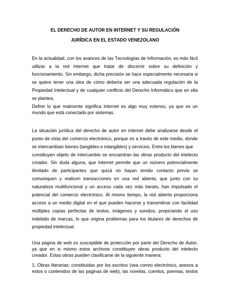 Derechos de Autor en Internet en Venezuela | PDF | Propiedad ...