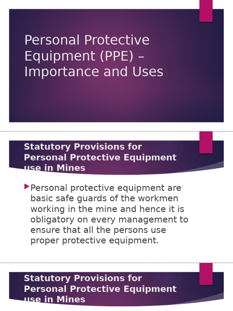 Essential PPE Guidelines for Miners | PDF | Personal Protective ...