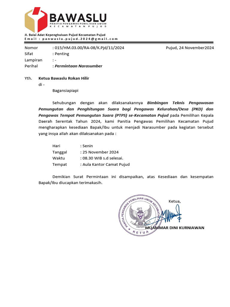 Permintaan Narasumber - 115738 | PDF