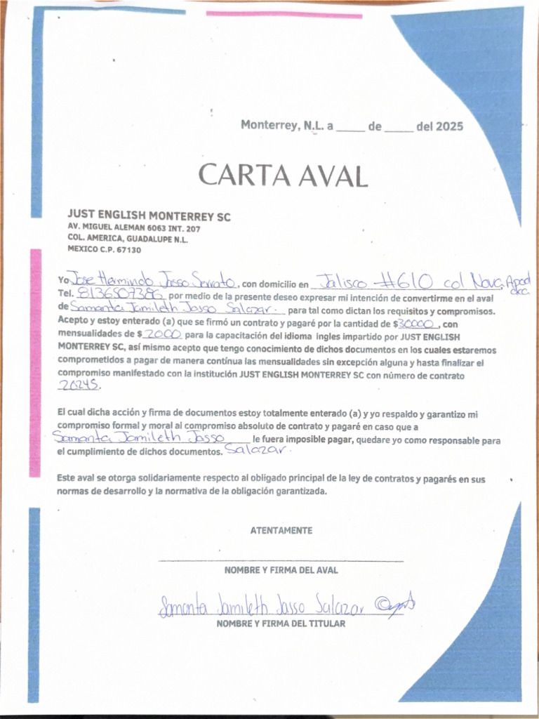 Carta Aval | PDF