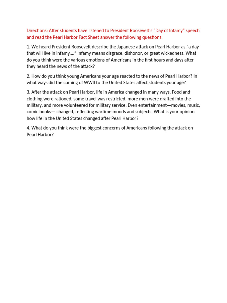 Analyzing Emotions Post Pearl Harbor Attack | PDF