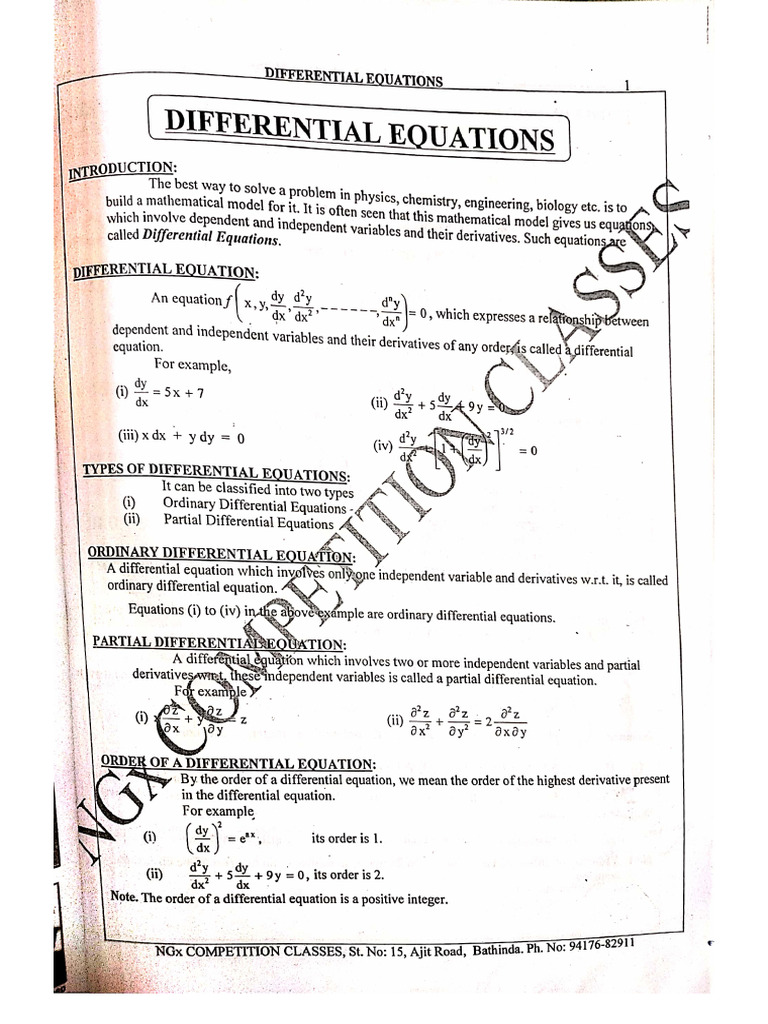 Differential Eqn | PDF