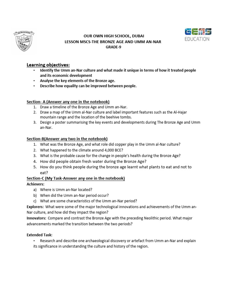 Bronze Age and Umm an-Nar Insights | PDF