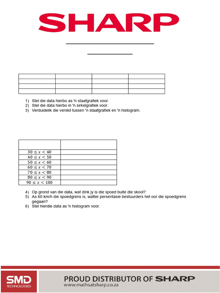 Graad 8 Werkkaart 19 Stel Data Voor | PDF