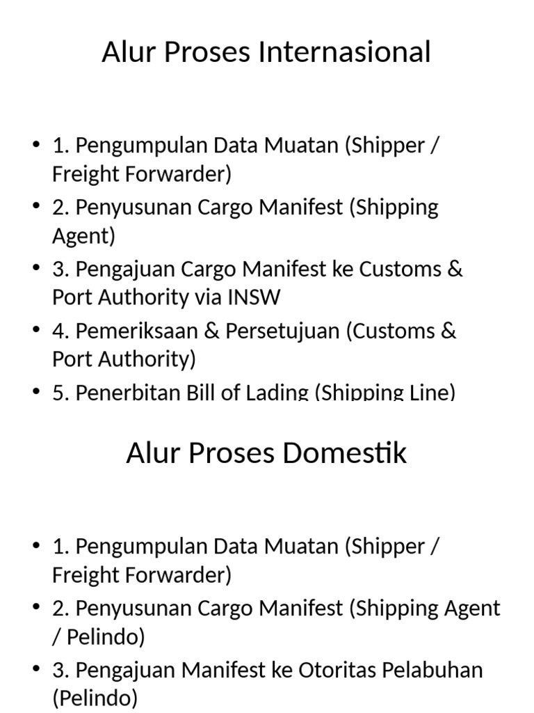 Alur Cargo Manifest | PDF