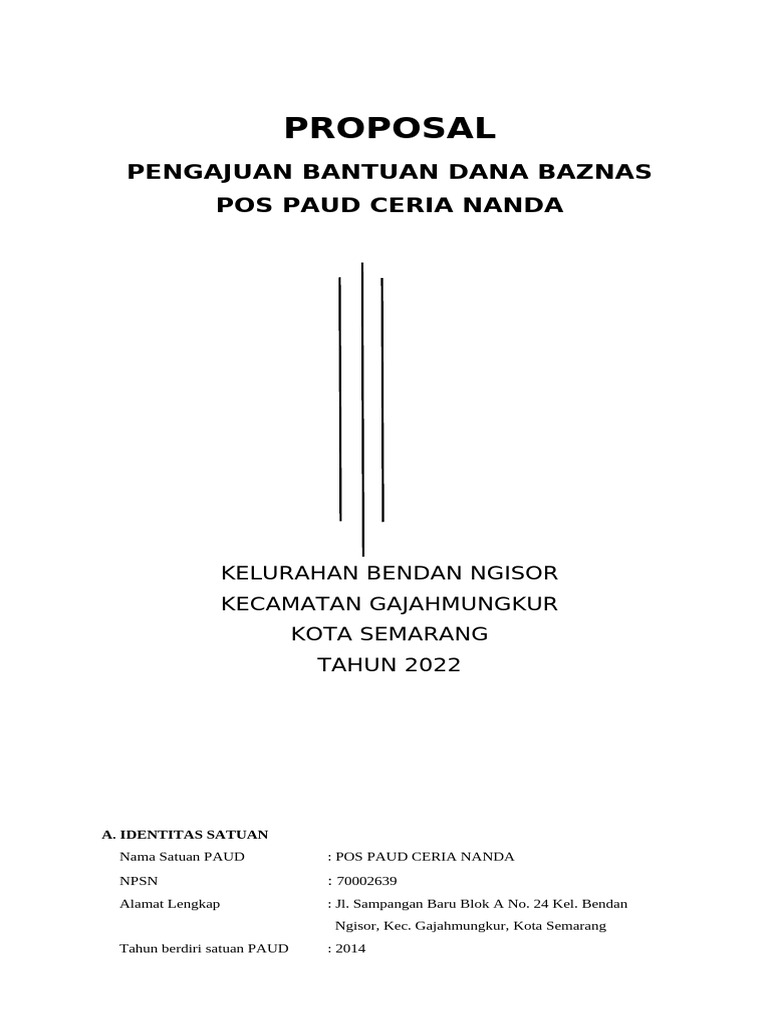 Proposal Pos Paud | PDF